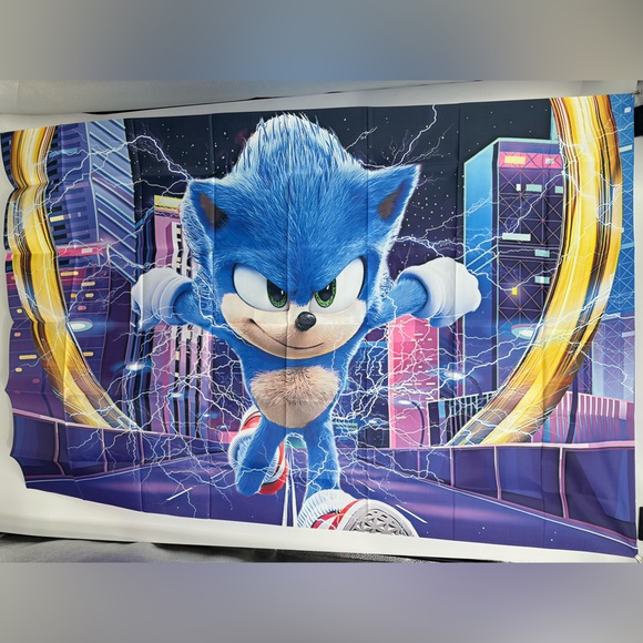 Party Supplies | Sonic The Hedgehog Theme Birthday Backdrop Banner ...